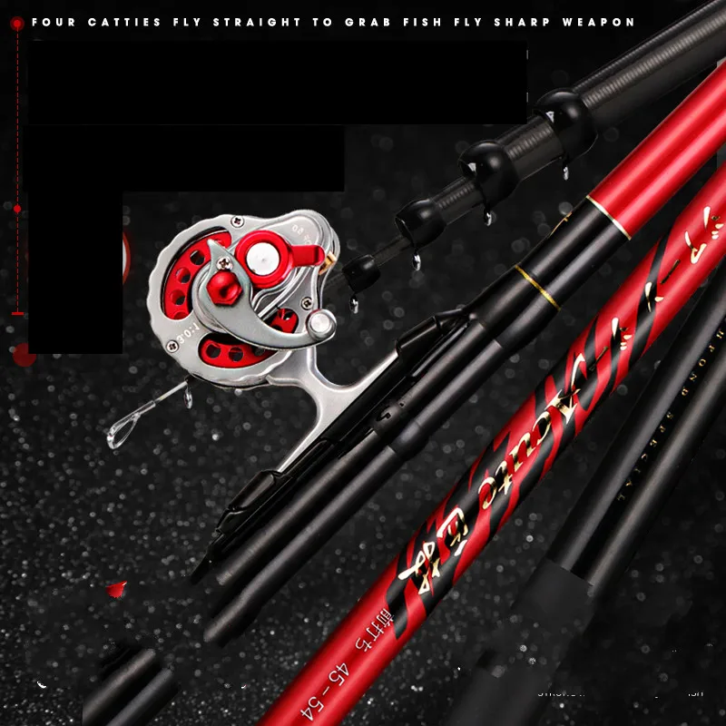 3.6m-7.2m Front-end Fishing Rod Super Hard Rock Fishing Pole with Reel ...