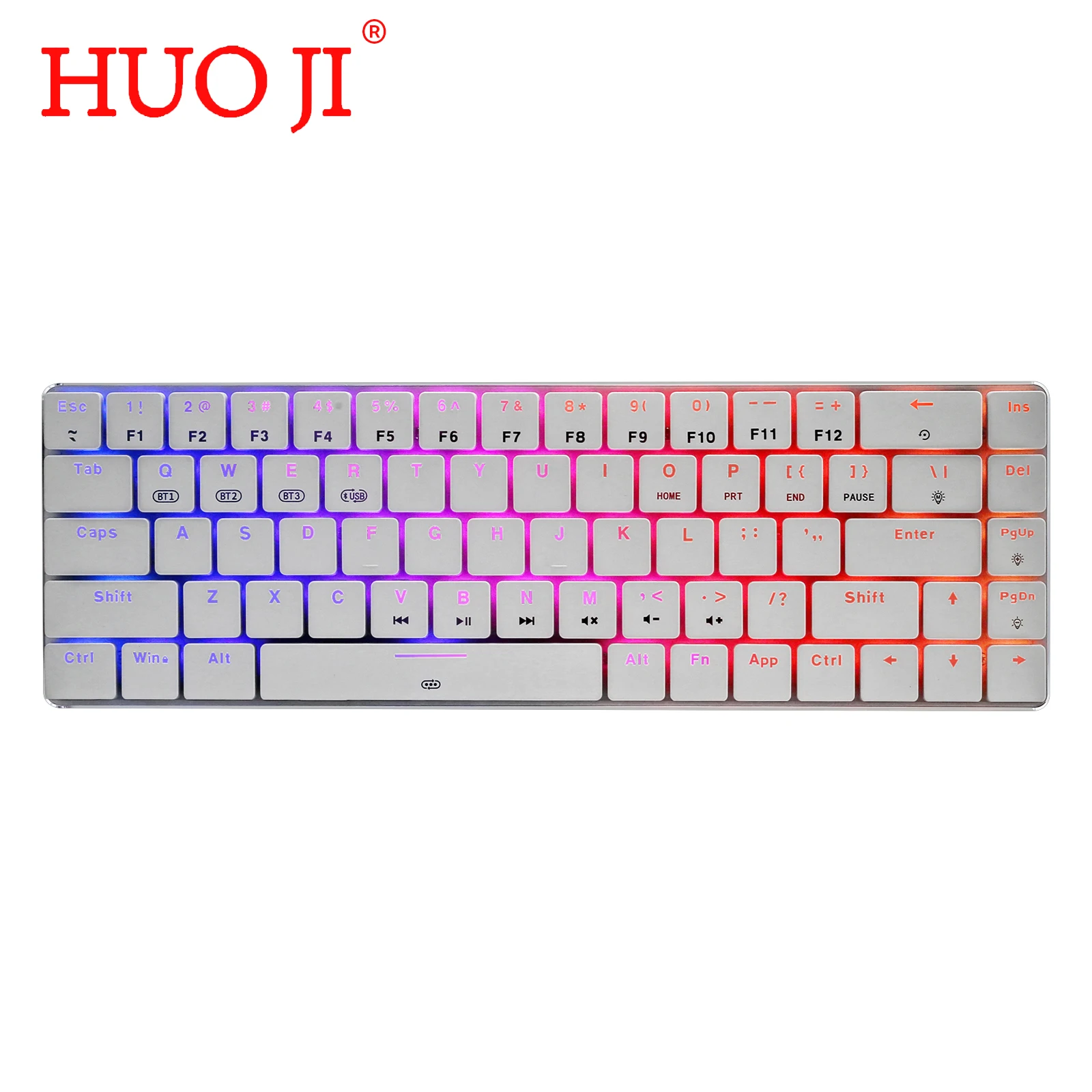 HUO-JI-CQ009-69-Key-Mechanical-Keyboard-Bluetooth-5-0-USB-Wired-Dual ...