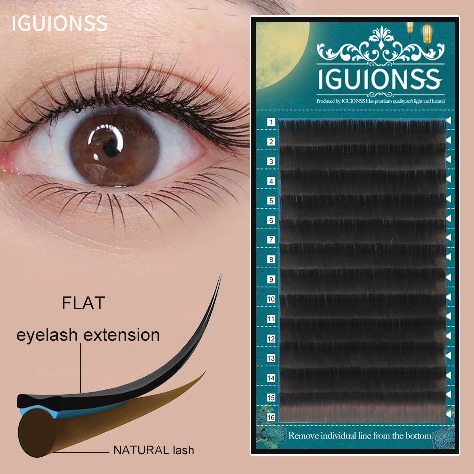 IGUIONSS Matte Flat Eyelash Extension Individual Mink Soft Eyelashes ...