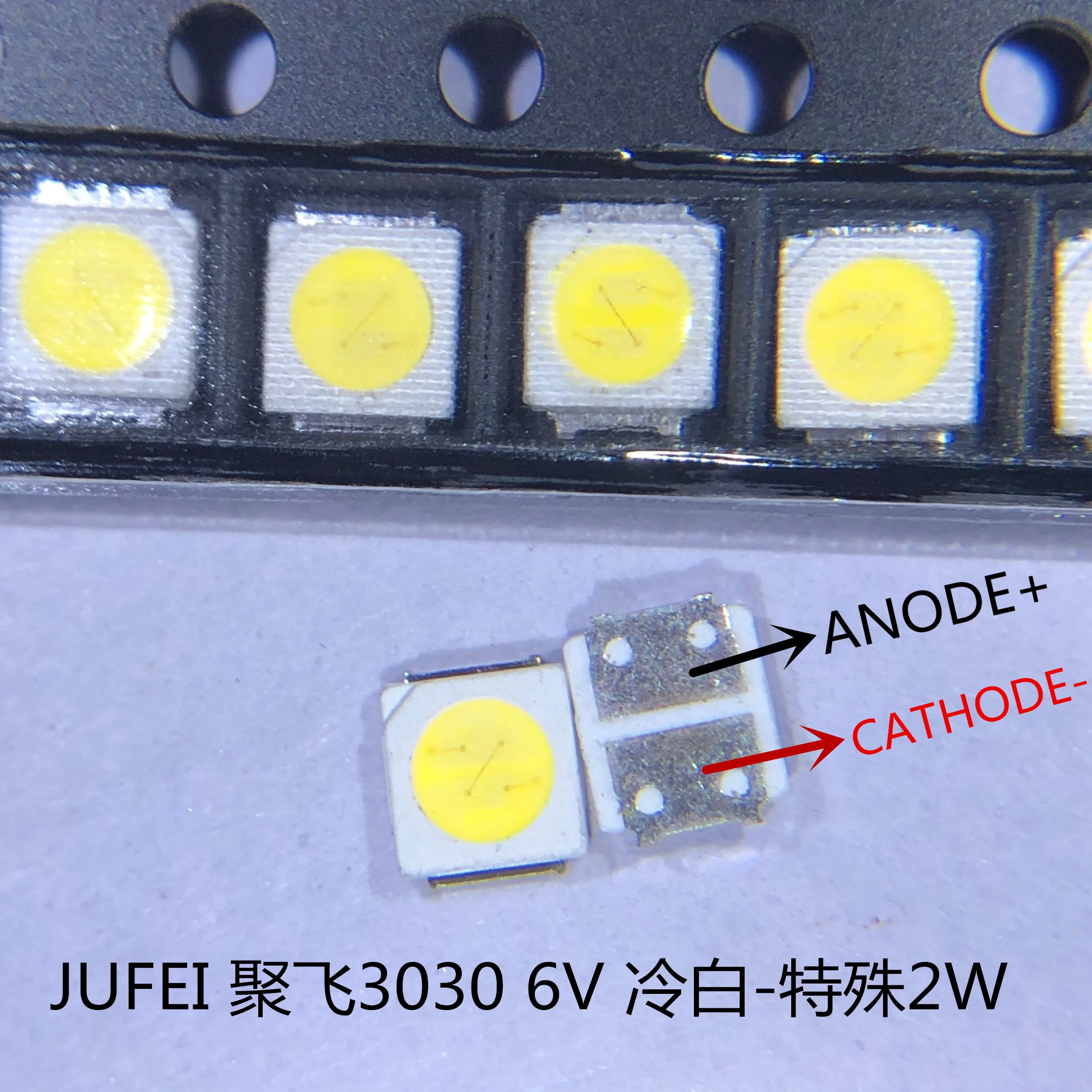 1000pcs 3030 backlight high power LED dual chip 3V 6V JUFEI AOT cool ...