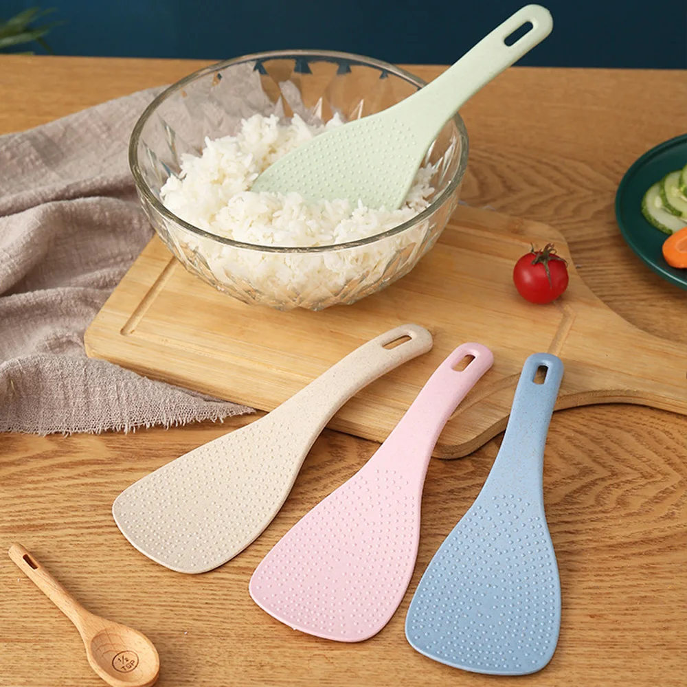 Wheat Straw Rice Spoon Home Rice Paddle Kitchen Spatula Non-stick Rices ...
