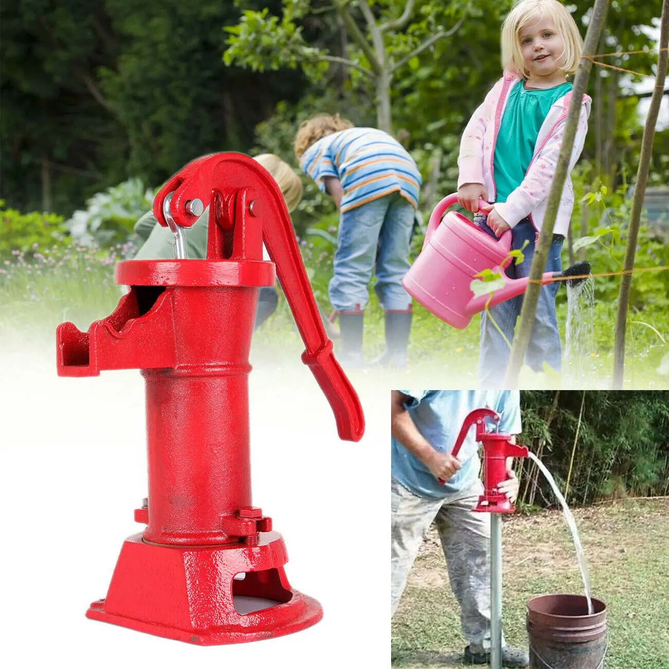 Honhill Heavy Duty Water Pump Hand Well Pump Pitcher 25 Ft For Ponds ...