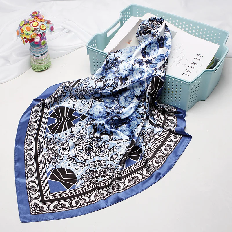 Silk Scarf 2021 Small Square Scarf Satin Printed Versatile Shawl ...
