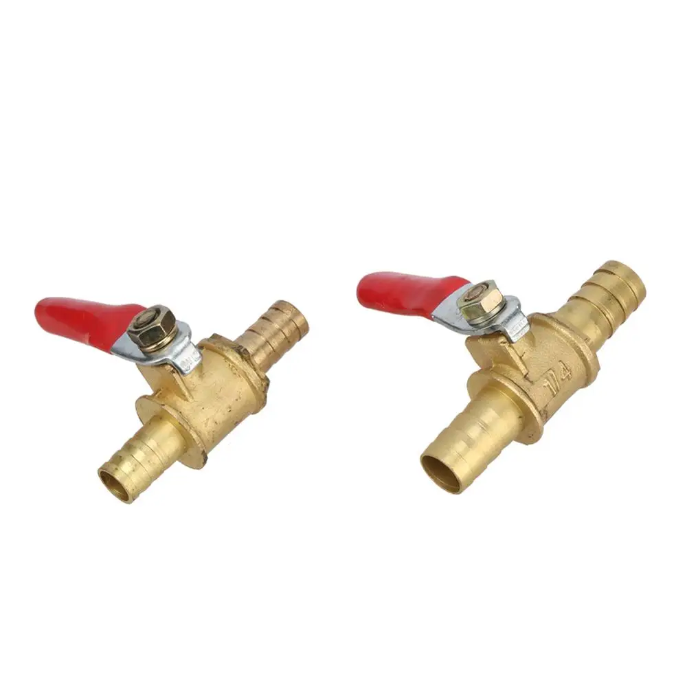 Red-Handle-Valve-8mm-10mm-Hose-Barbed-Ball-Valve-Inline-Brass-Water-Oil ...