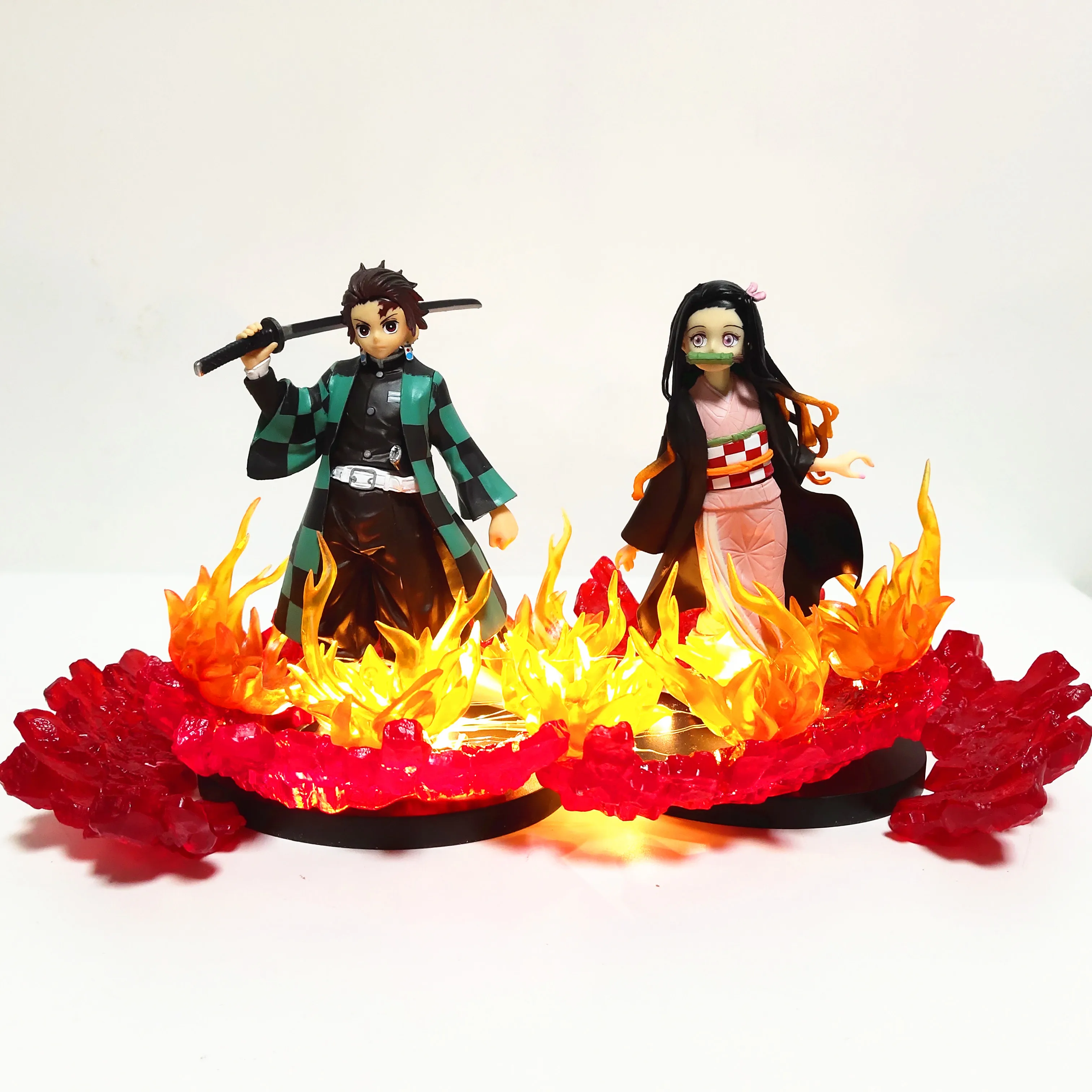 Demon Slayer Nezuko Tanjirou Led Dance of the Fire God Scene PVC Action ...