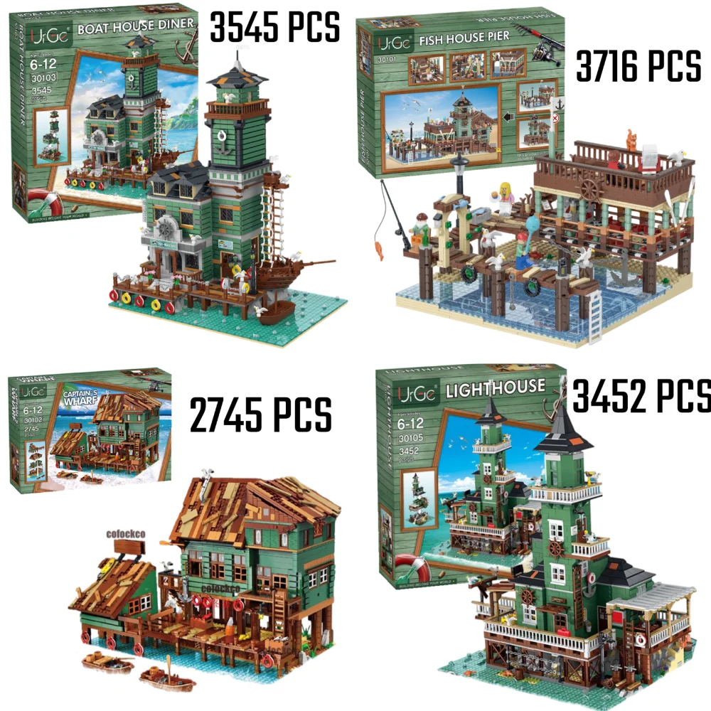 Fisherman Series Diving Shop Street View Building Block 5 in 1 ...