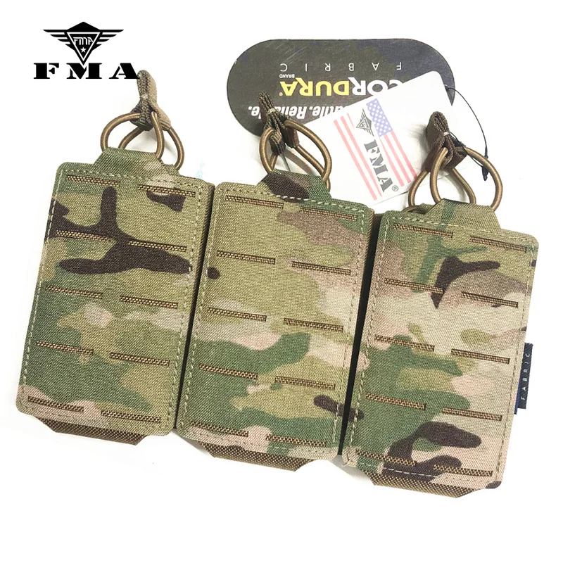 FMA Mag 5.56mm / 762mm Laser-cut Triple Magazine Pouch Multicam Triple ...