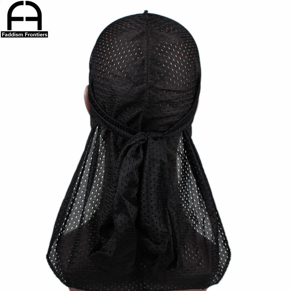 Summer Men Mesh Durag Breathable Long Tail Durags Bandanas for Men Wave ...