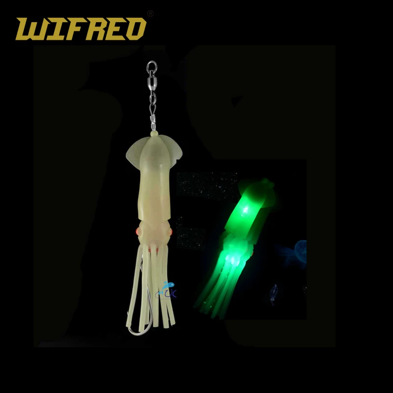 New Soft Electronic Luminous Octopus Squid Jig with Two LEDs Flashing ...