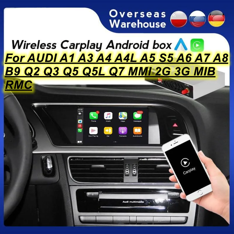 Wireless Carplay Module Box For AUDI A1 A3 A4 A4L A5 S5 A6 A7 A8 B9 Q2 Q3 Q5 Q5L Q7 MMI 2G 3G ...
