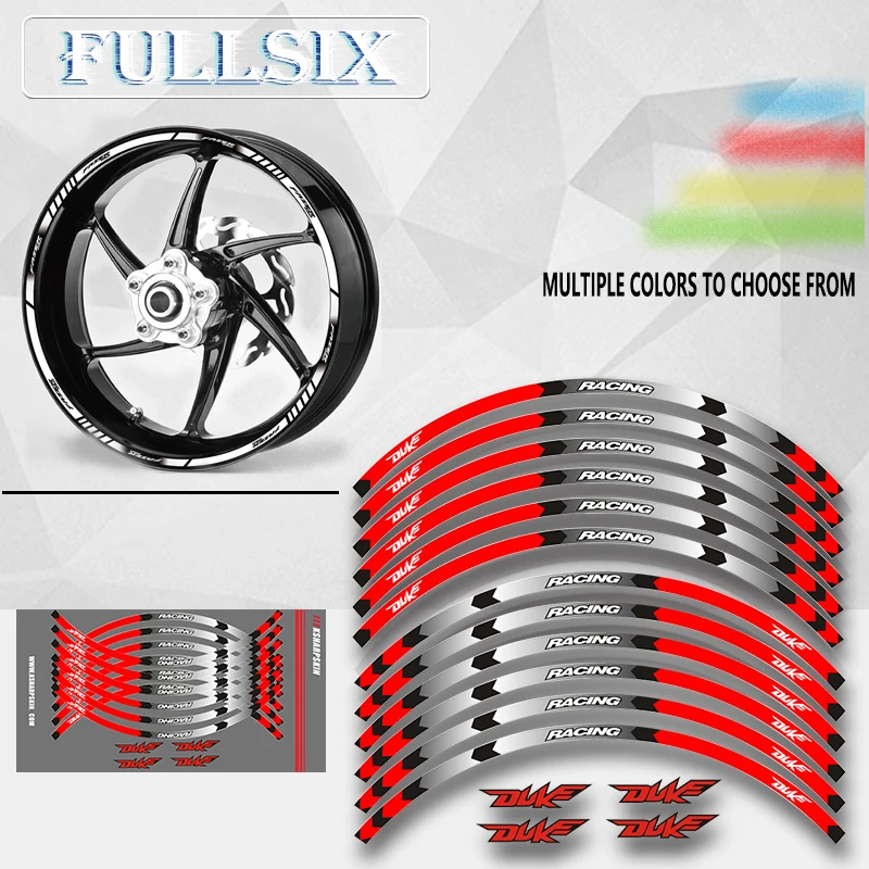 Motorcycle front and rear wheels Edge Outer Rim Sticker Reflective ...