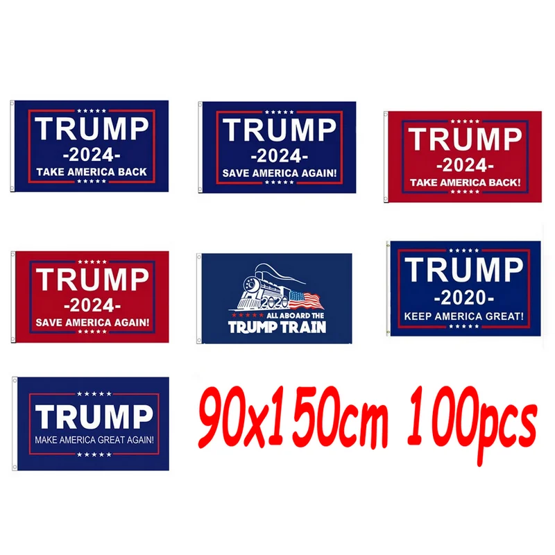 ZXZ-100pcs-90x150cm-Trump-2024-Flag-Donald-Trump-Flag-100D-polyester ...