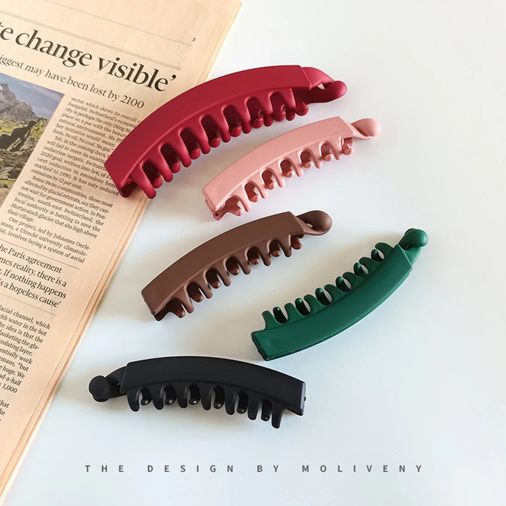 PINCE - BARRETTE,Beige--Pince à cheveux en forme de banane, épingle à ...