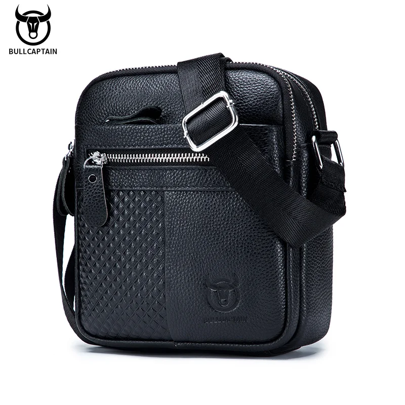 BULLCAPATIN Men's Genuine Leather Shoulder Bag Messenger Briefcase ...