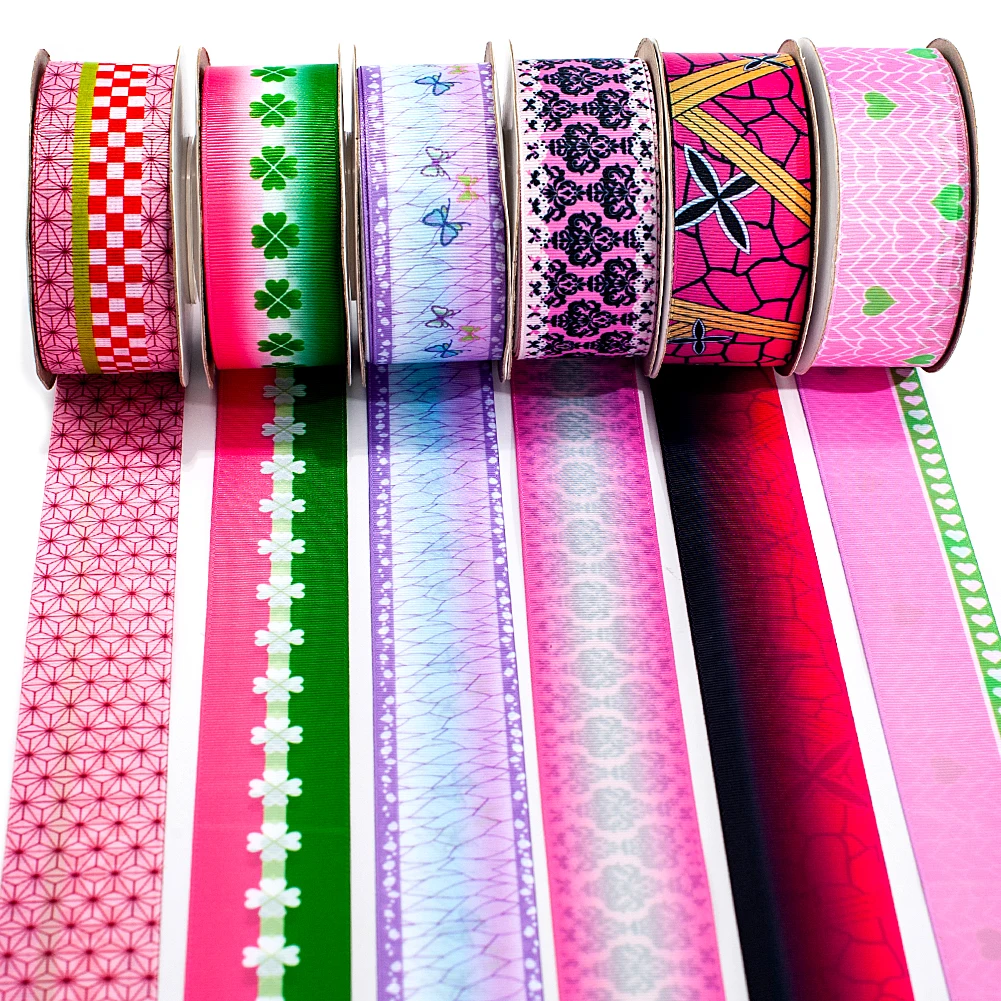 Hot-Japan-Anime-cartoon-Kimetsu-No-Yaiba-Double-Side-Printed-Grosgrain ...