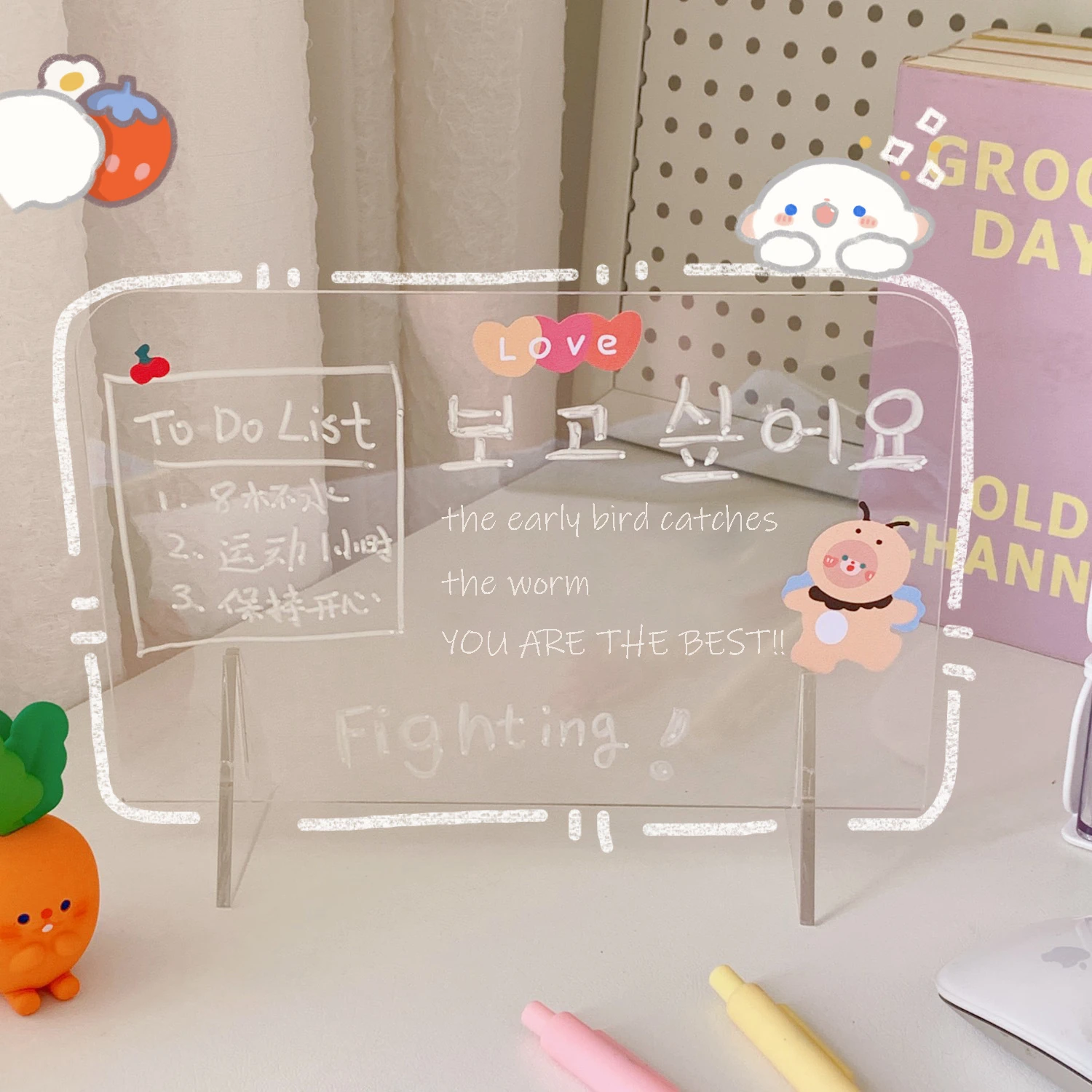 Acrylic Erasable Message Board Ins Transparent Home Message Board ...