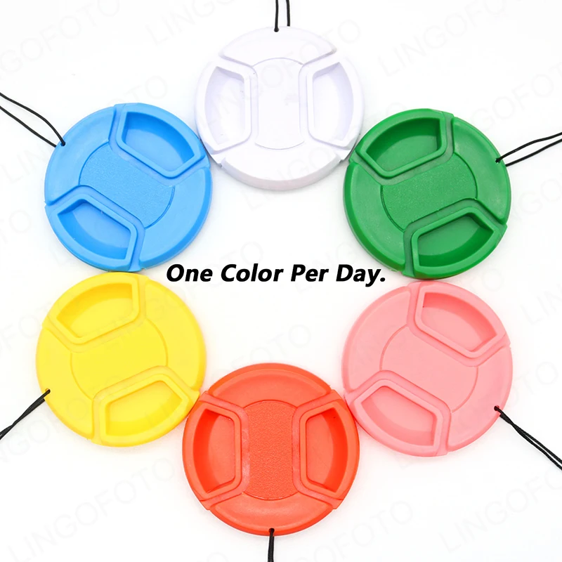 6 in 1 Colorful Center Pinch Snap on Lens Cap One Color Per Day For ...