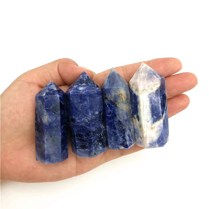 Home & Living Rocks & Geodes Natural Blue Sodalite Quartz Crystal Point ...
