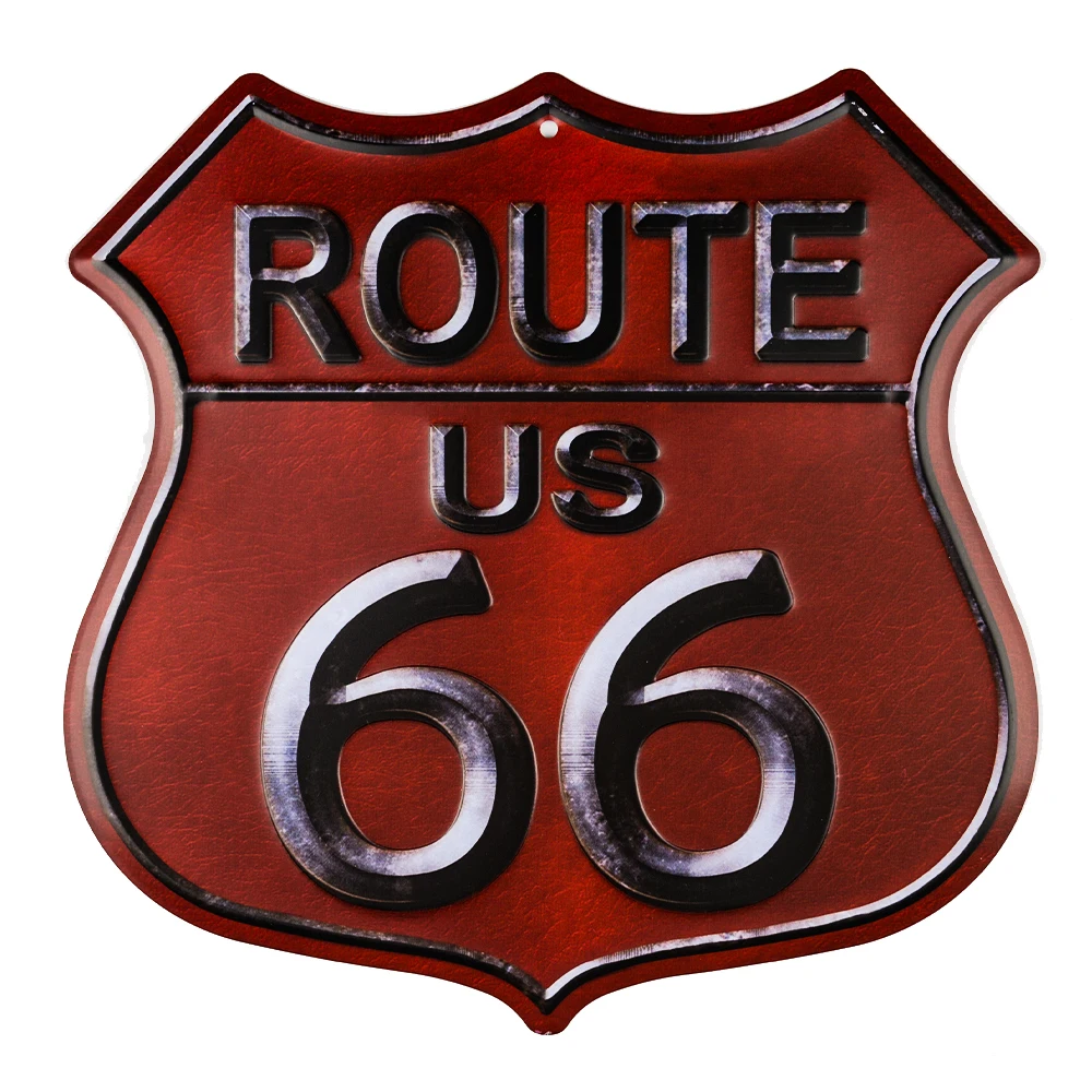 DL Garage art Route 66 Red Wholesale Metal Novelty Highway Shield|hook ...