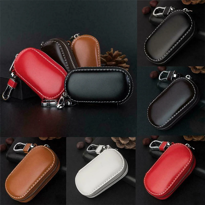 Men-Women-Key-Holder-Housekeeper-Leather-Car-Key-Wallets-Keys-Organizer ...