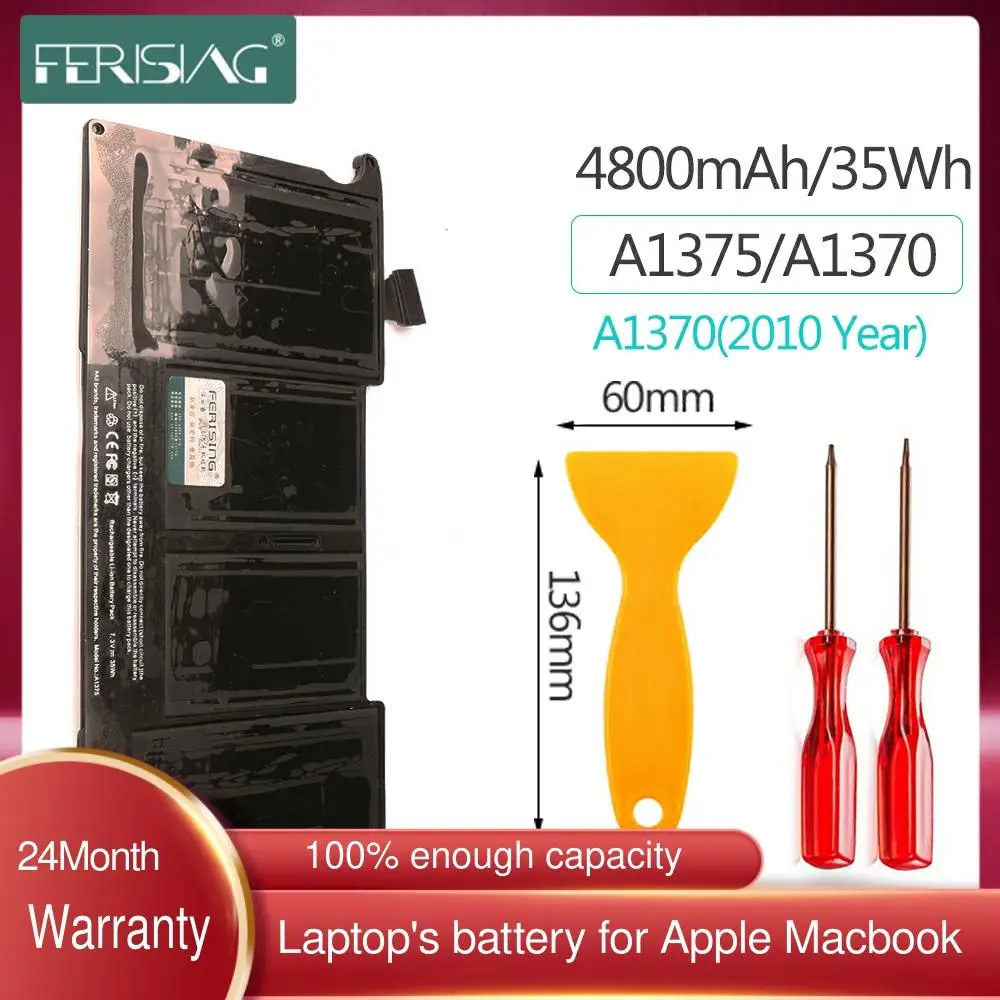 Ferising New A1375 Original Battery For Macbook Air 11" Inch A1370 ...