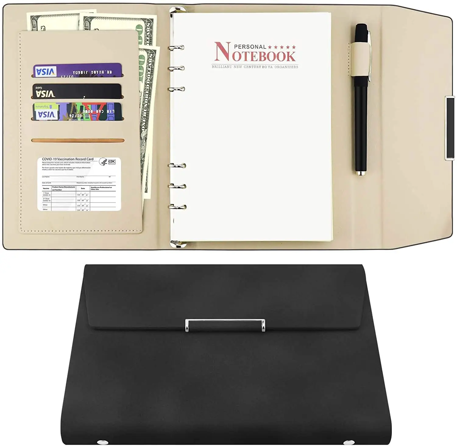 2021 New Binder Notebook Pu Leather Bible Notepad Folder A5 B5 Diary ...