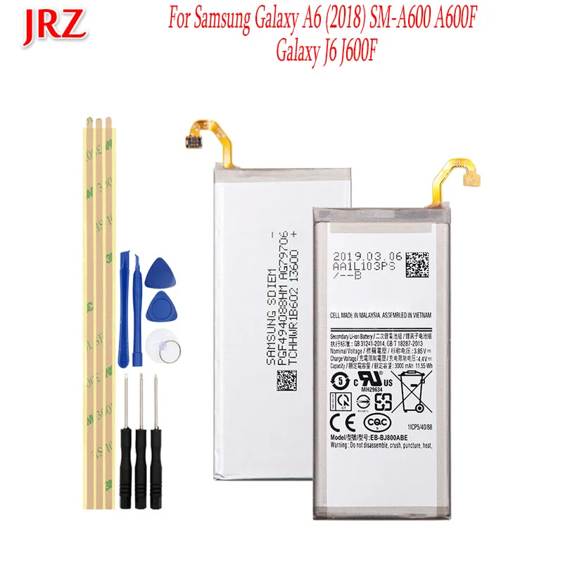 3000mAh EB BJ800ABE Battery For Samsung Galaxy A6 (2018) SM A600 A600F ...