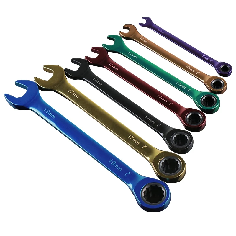 7Pcs Color Ratchet Wrench Multi Function Dual Purpose Open Movable ...