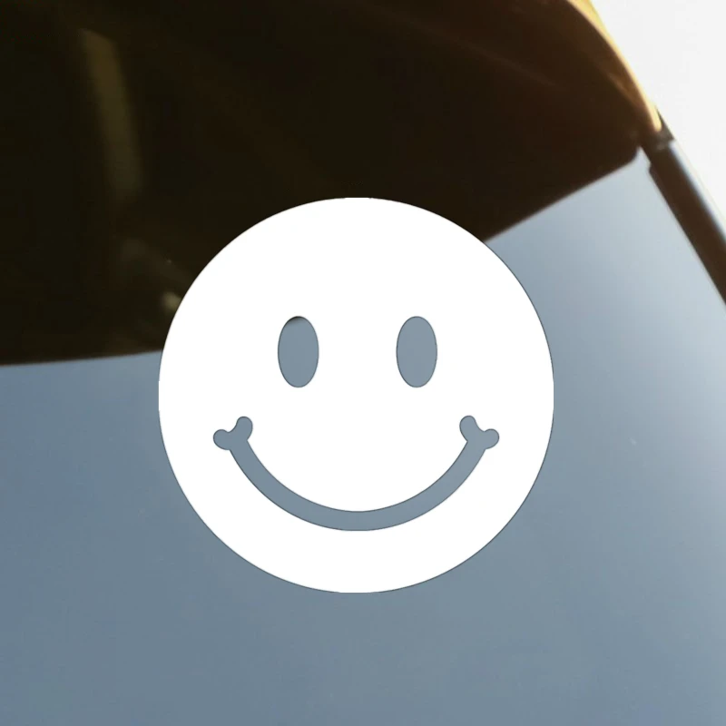 Smiley Face SOLID Die Cut Vinyl Decal Car Sticker Waterproof Auto ...