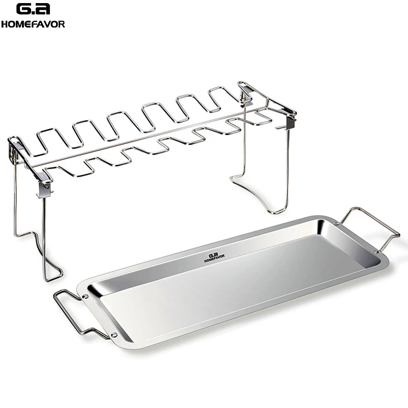G-a-HOMEFAVOR-BBQ-Chicken-Leg-Wing-Grill-Cooking-Rack-14-Slots-BBQ ...