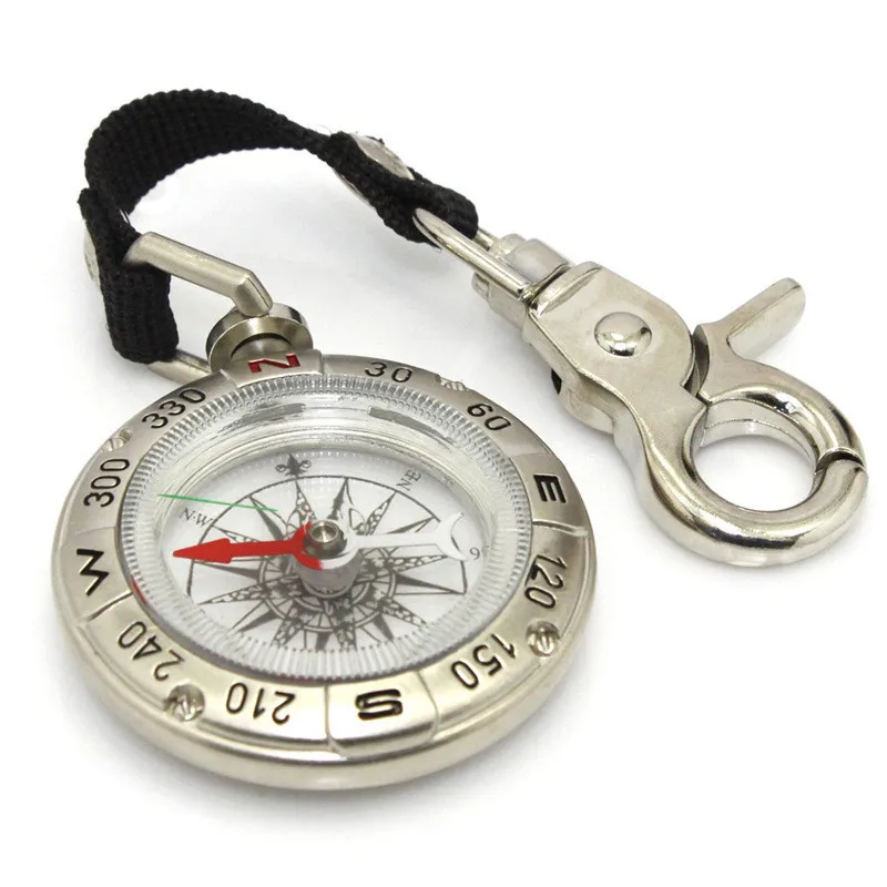Vintage Metal Lanyard Portable Keychain Compass Camping Hiking Pointer ...