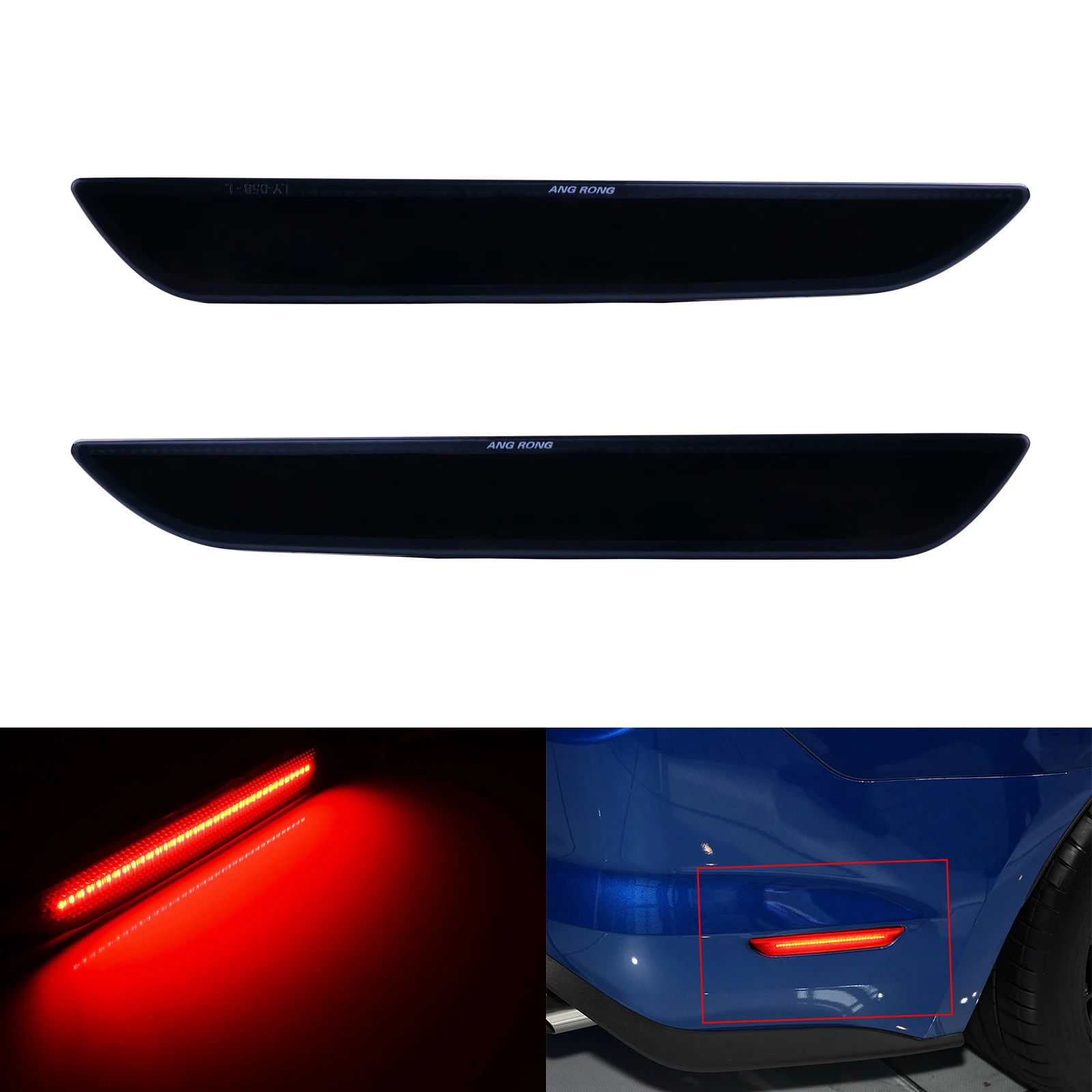 ANGRONG-2x-Black-Lens-LED-Side-Marker-Rear-Bumper-Reflector-Light-For ...