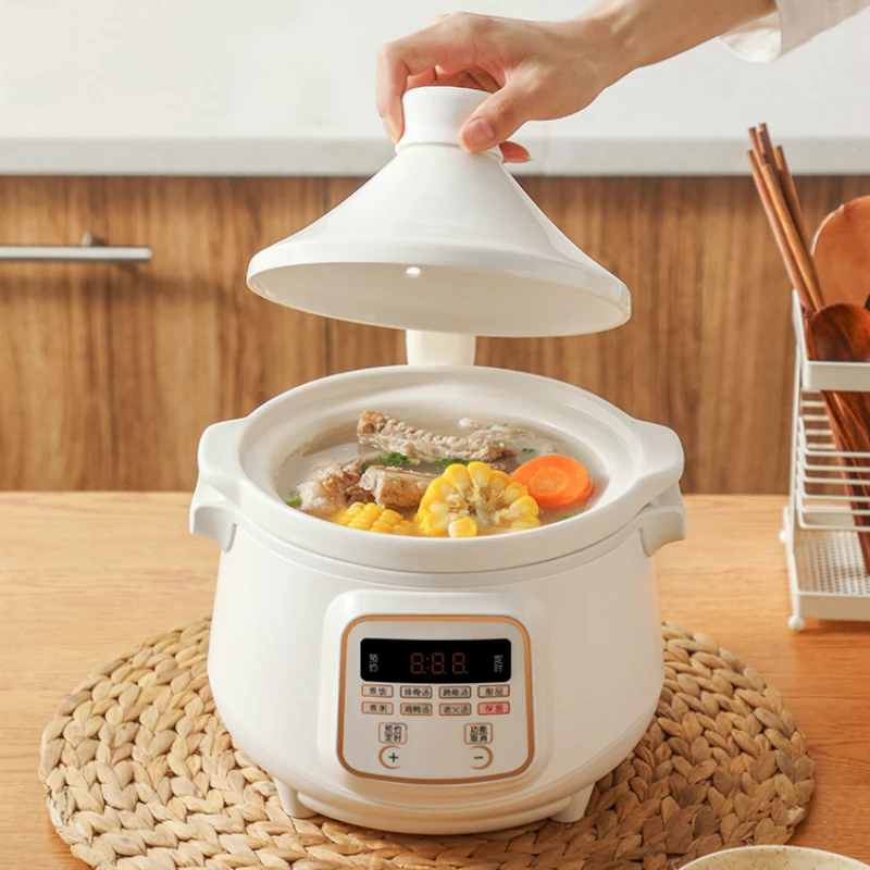 Olayks 작은 슬로우 쿠커 세라믹 스튜 냄비 1 2 인용 건강 밥cooker 에 콩예와 수프 요리 16l슬로우 쿠커