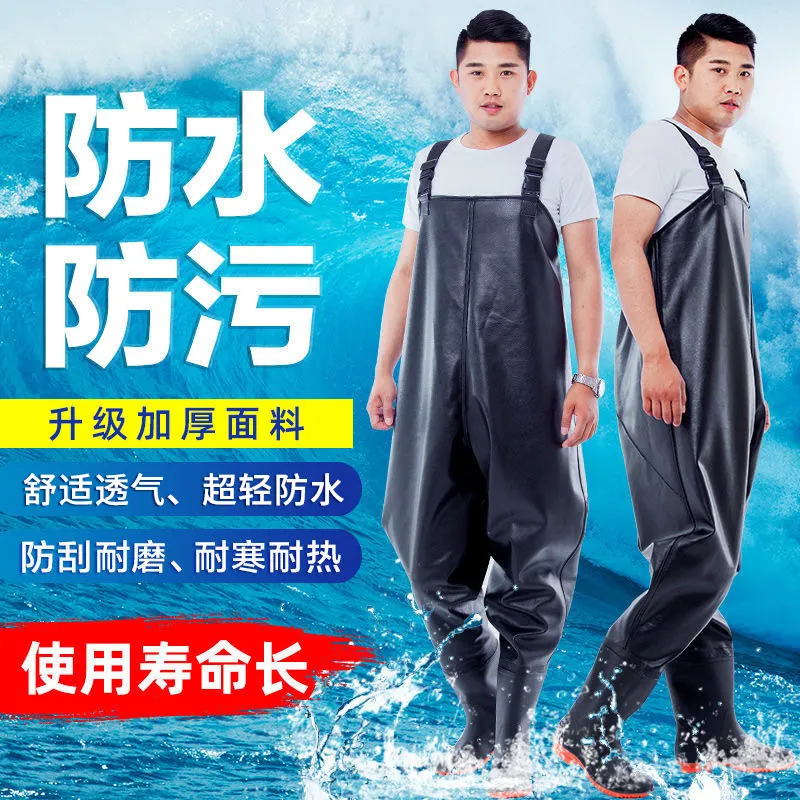Water-pants-half-body-rain-pants-rain-boots-waterproof-clothes-male ...