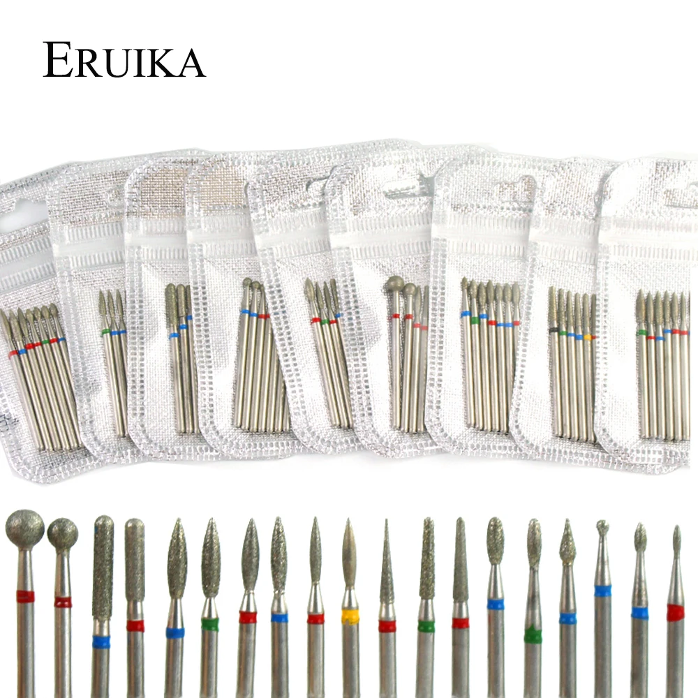 7pcs Diamond Nail Drill Bit Set Electric Milling Cutters For Manicure Rotary Burr Cuticle Clean ...