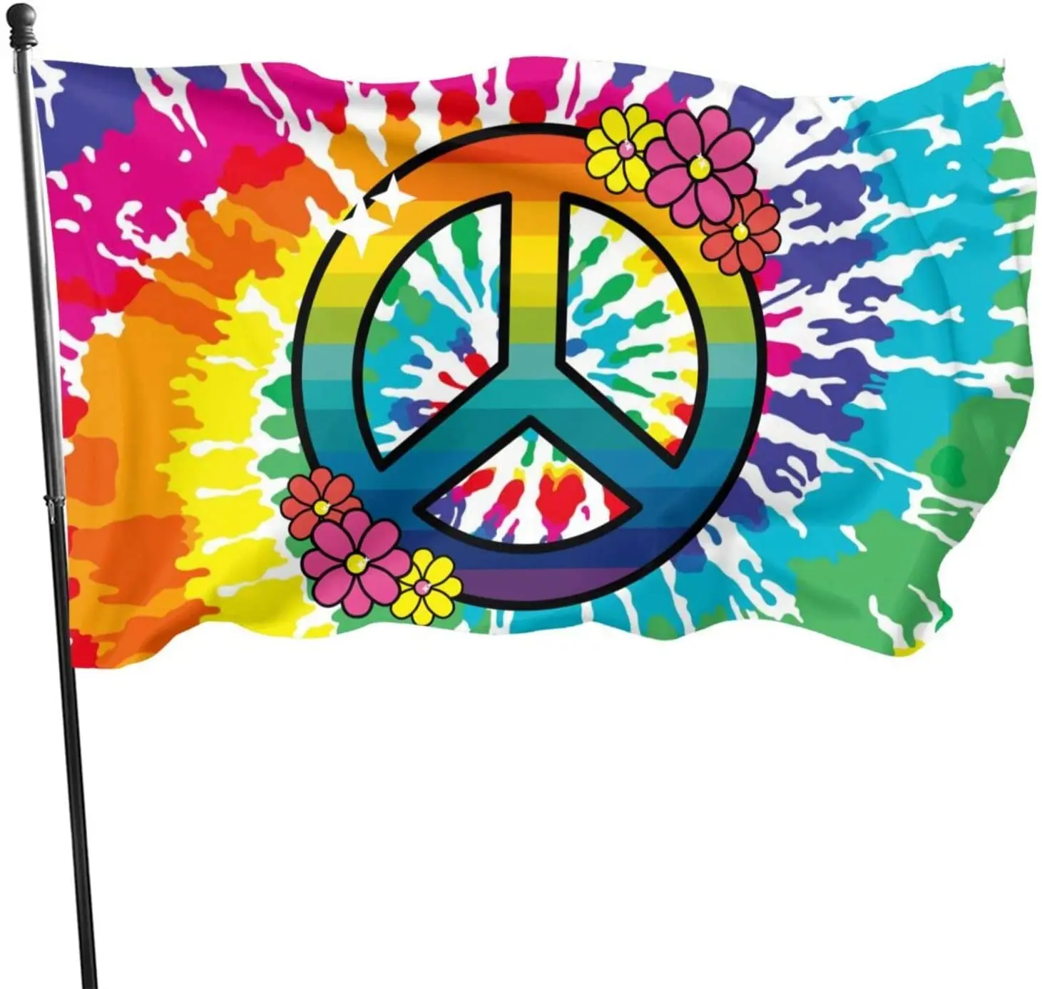 Tie Dye Peace Sign Background