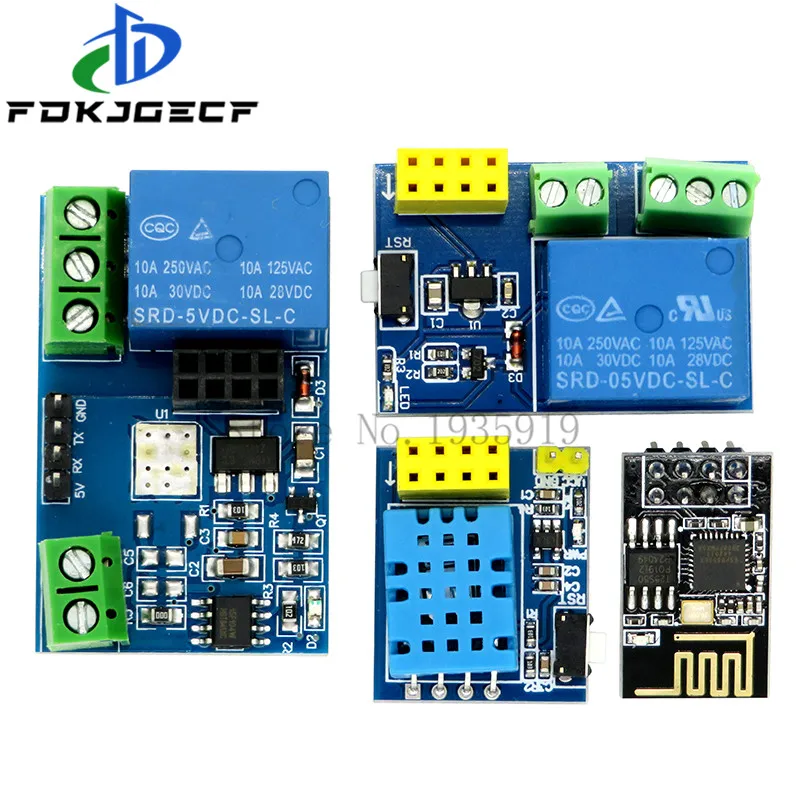 ESP8266 ESP 01 ESP 01Sโมดูลรีเลย์ 5V WIFI DHT11 อุณหภูมิความชื้น ...