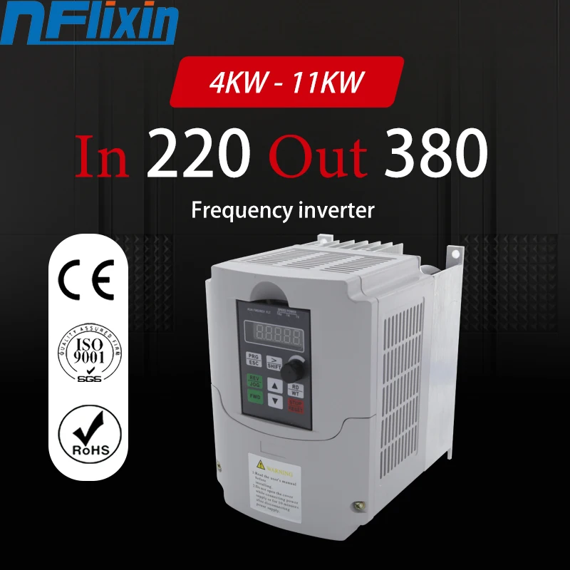 220v Vfd Frequency Inverter Single-phase Input To 3-phase 380v 0.75kw-11kw Output Frequency ...