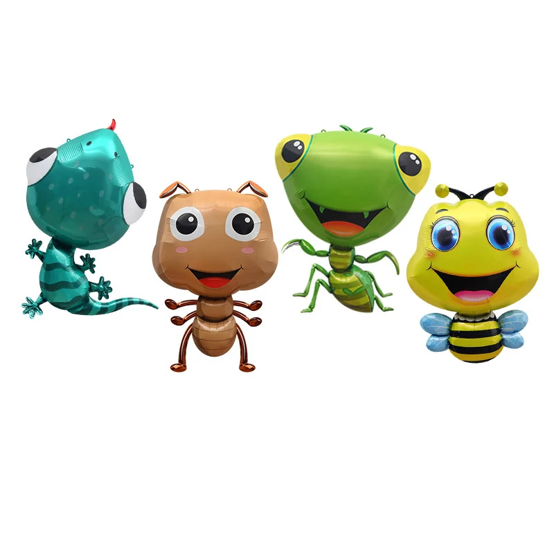 1pcs New Wild Animal Aluminum Foil Balloon Bee Gecko Ant Mantis Jungle ...