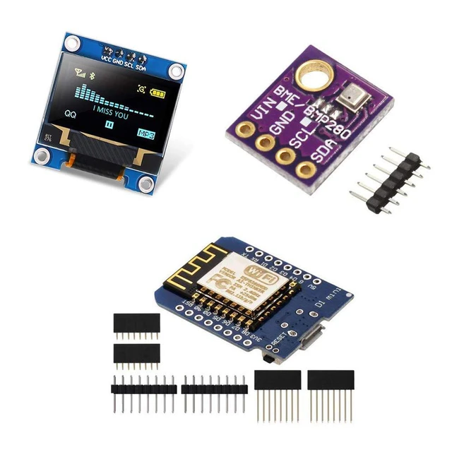 NodeMCU Weather Station With SSD1306 OLED And BME280 Sensor, 57% OFF