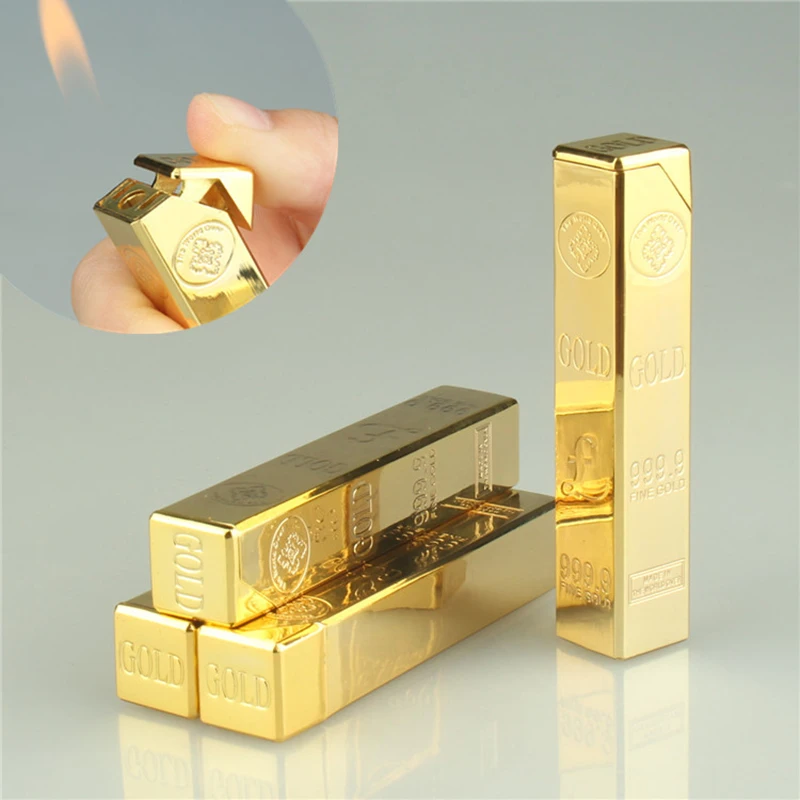 Free Fire Gold Bar Torch Lighter Metal Butane Gas Smoke Pipe Lighter ...