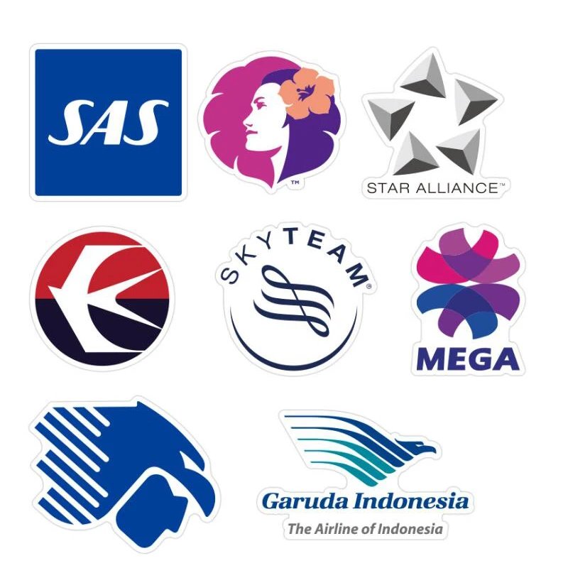 55Pcs/lot Waterproof Aviation Aircraft company LOGO Stickers Suitcase ...