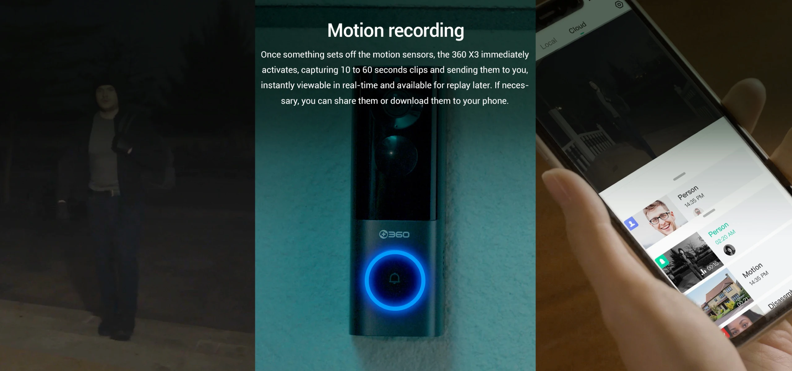 360 Botslab Video Doorbell X3 Smart Home Wireless Phone WiFi Door Bell ...