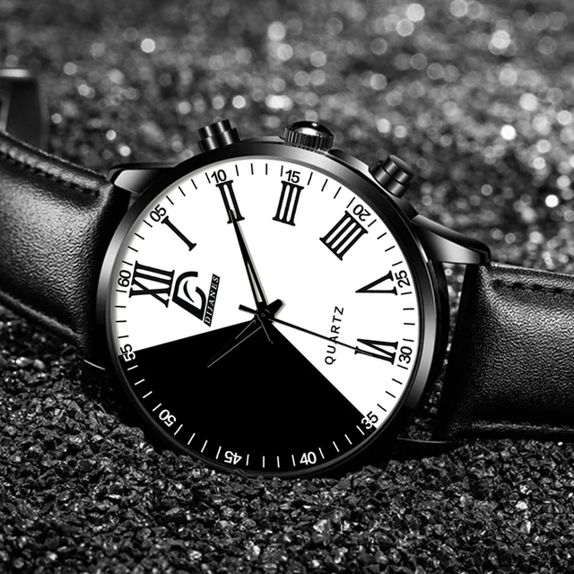DIJANES Mens Minimalist Watches Luxury Men Fashion Casual Leather Strap ...