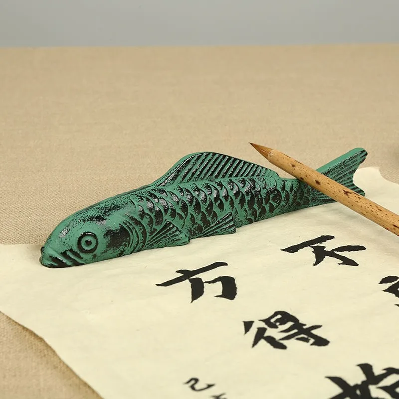 1pc-Japan-Iron-Koi-Carp-Fish-Shape-Paperweight-Brush-Rest-Chinaese ...