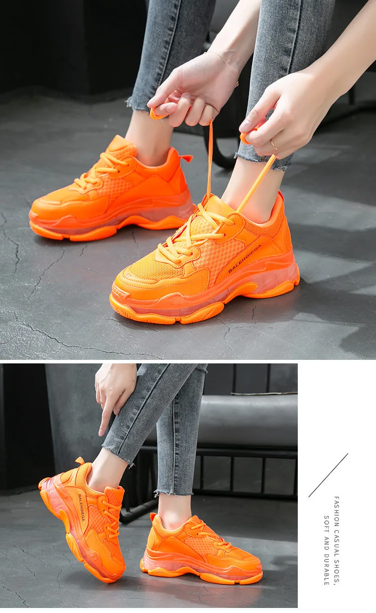 Solid Color Mesh Platform Shoes - UrbanWearOutsiders