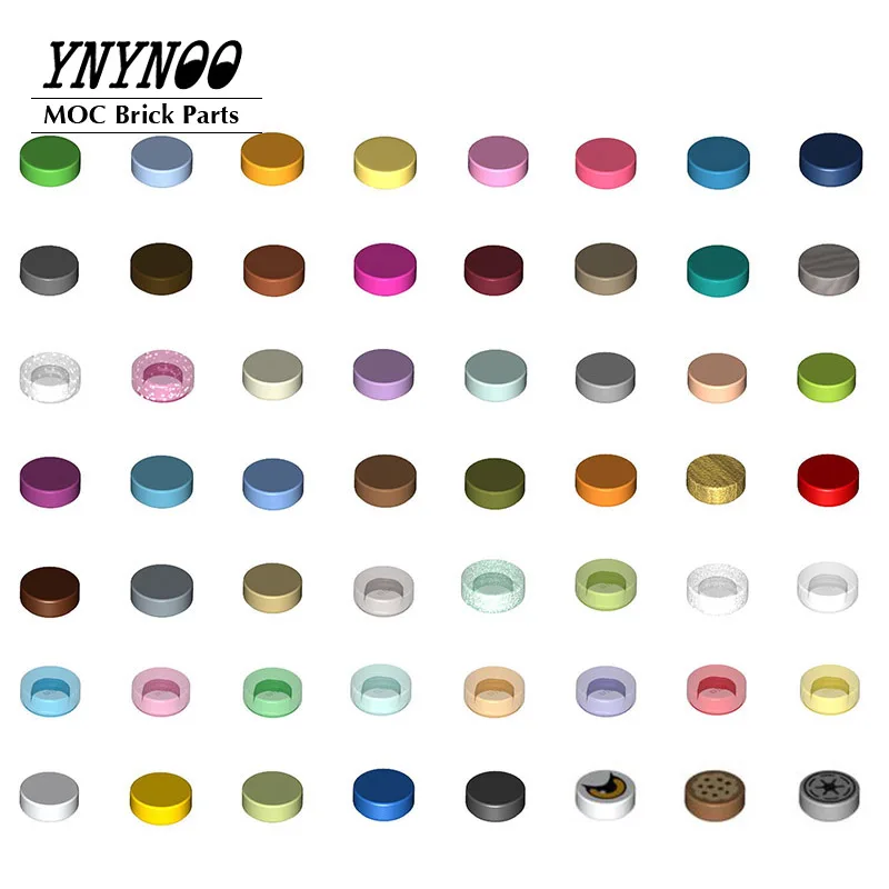 900Pcs Assemble Building Blocks Flat Tile 1x1 Round Brick 1*1 DIY ...