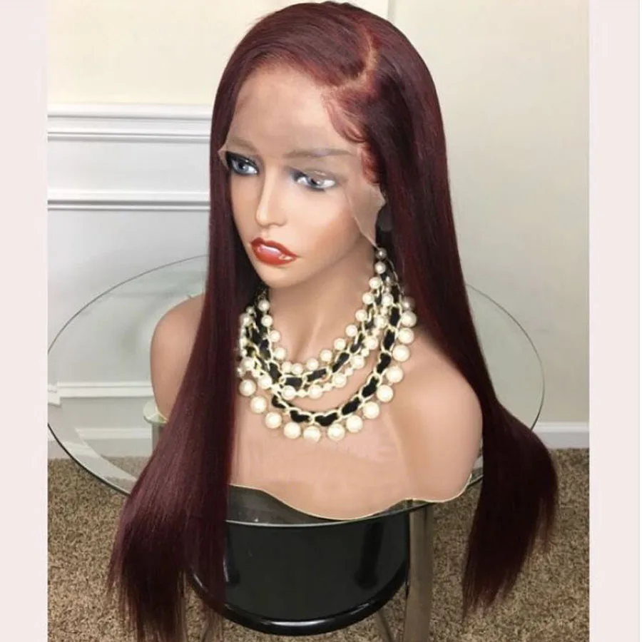 Бразильские 99J 13x6 кружевные передние человеческие волосы парики с ...