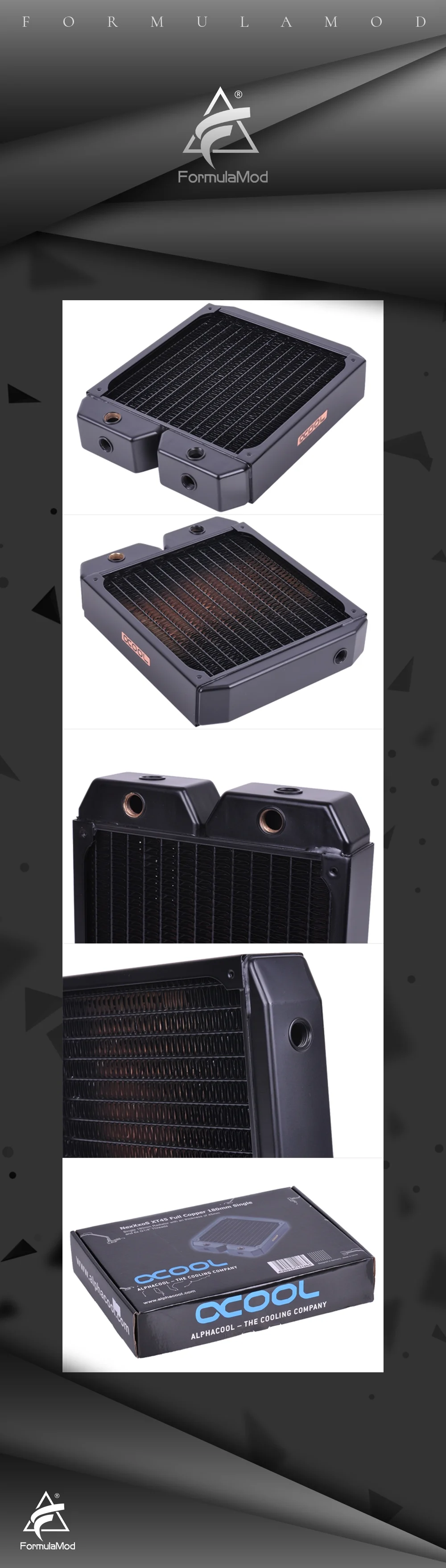 Cold row full copper radiator Alphacool NexXxoS XT45 180mm at ...