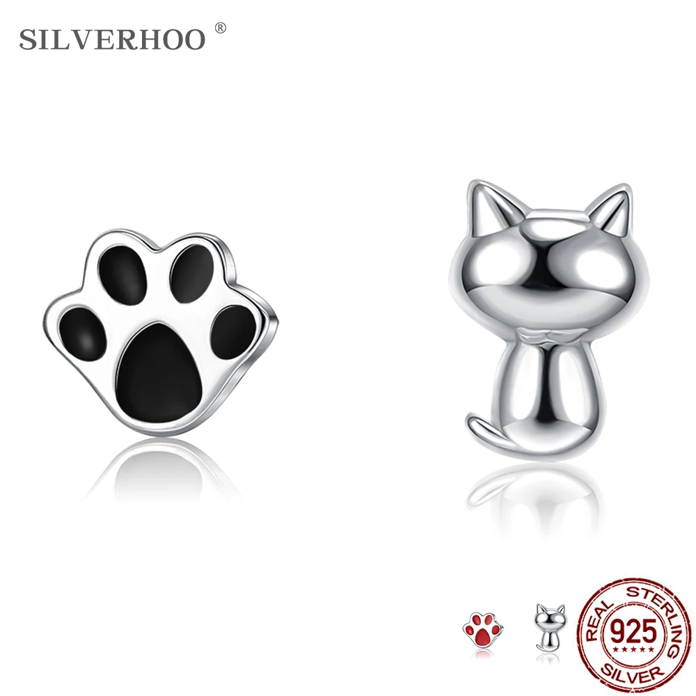 SILVERHOO 925 Sterling Silver Earrings For Women Cute Kitty Cat silverhoo-925-sterling-silver-earrings-for-women-cute-kitty-cat